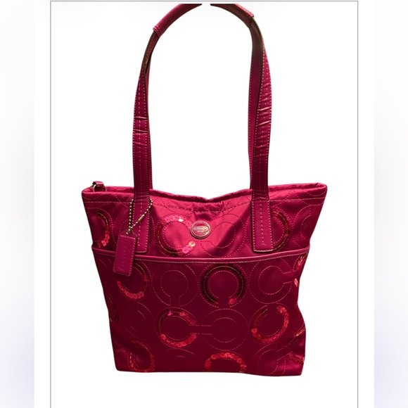 Coach | Bags | Coach Passion Berry Magenta Pink Sequin Signature C ...